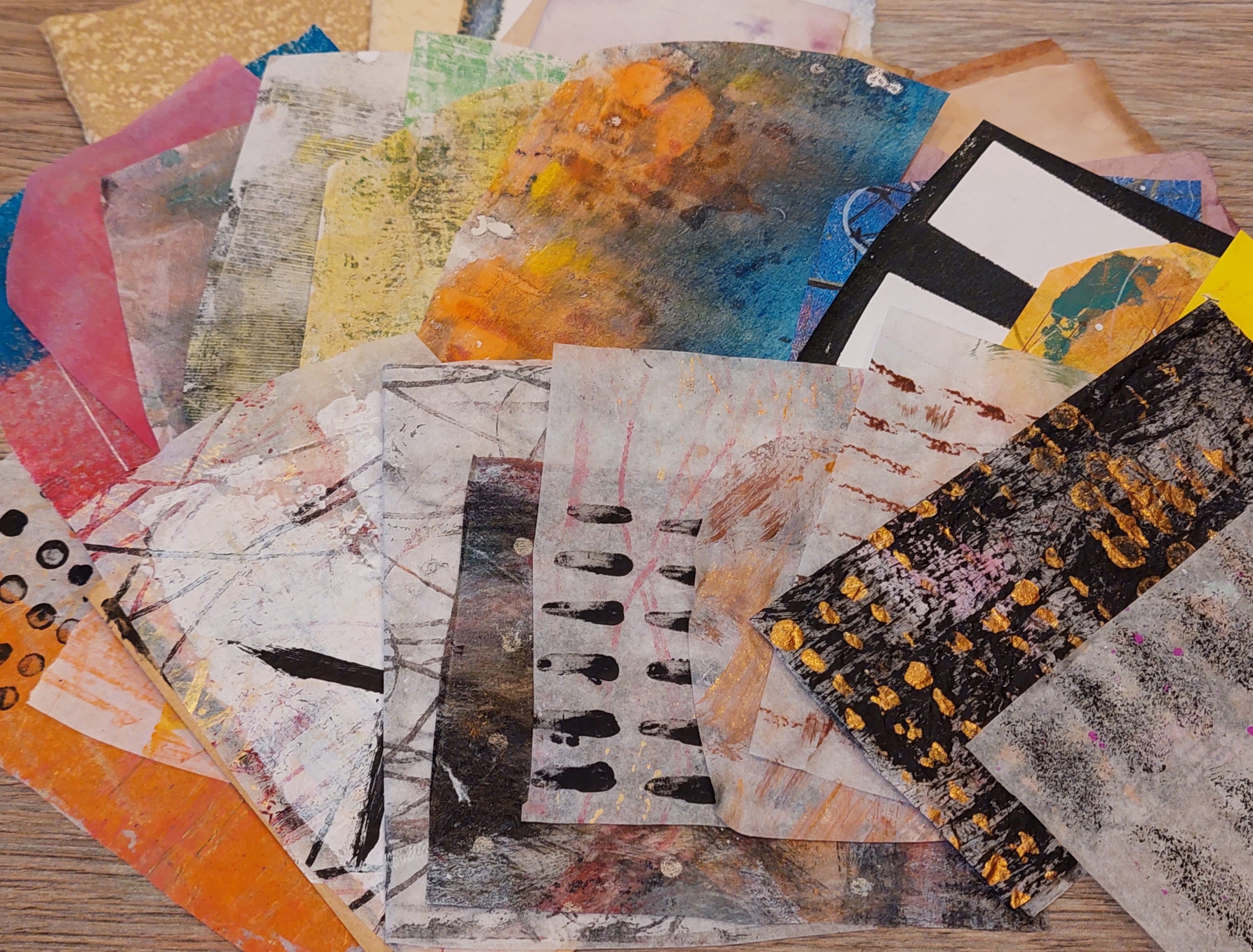 Artistic Collage Paper Mix, Hand Painted and Tea/coffee Dyed Paper ...