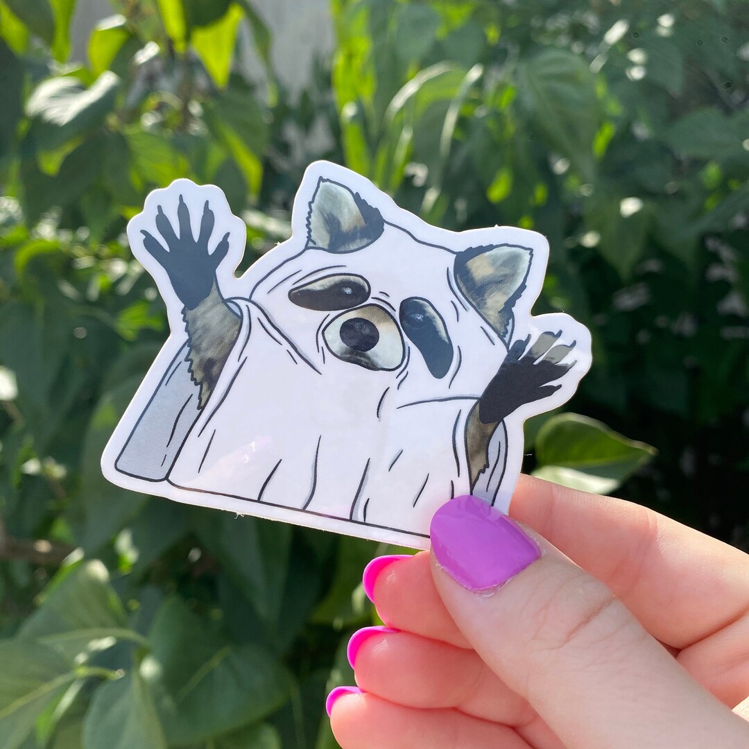 Ghost Raccoon Sticker, Halloween Spooky Vinyl, Cute Car Decal, Trick or ...