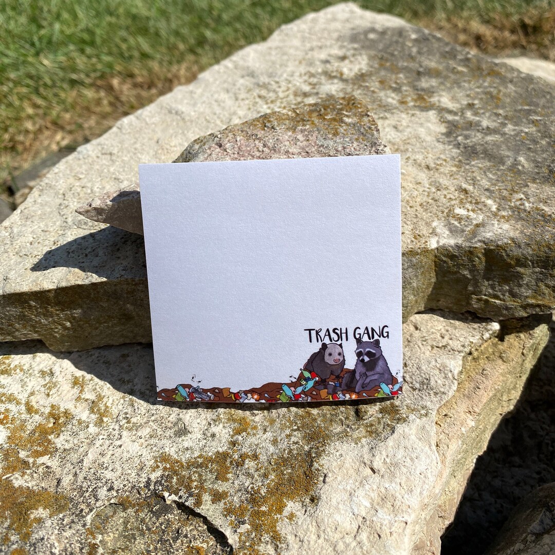 Funny Raccoon Opossum Sticky Notepad, Trash Panda to Do List, Cute Animal Notepad, Gift for ...