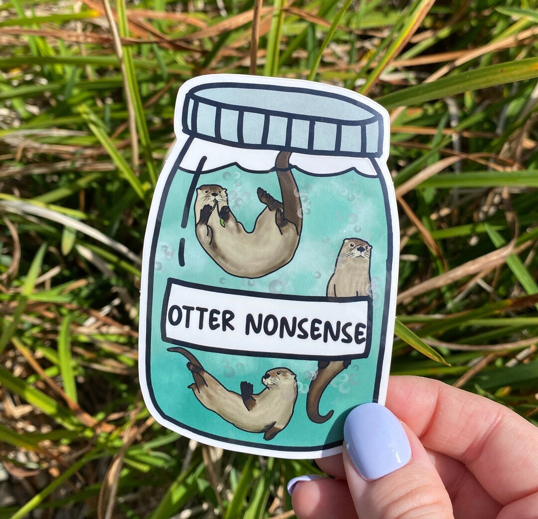 Funny Otter Sticker, Cute Sea Otter Decal, Vinyl Sticker, Laptop Decal ...
