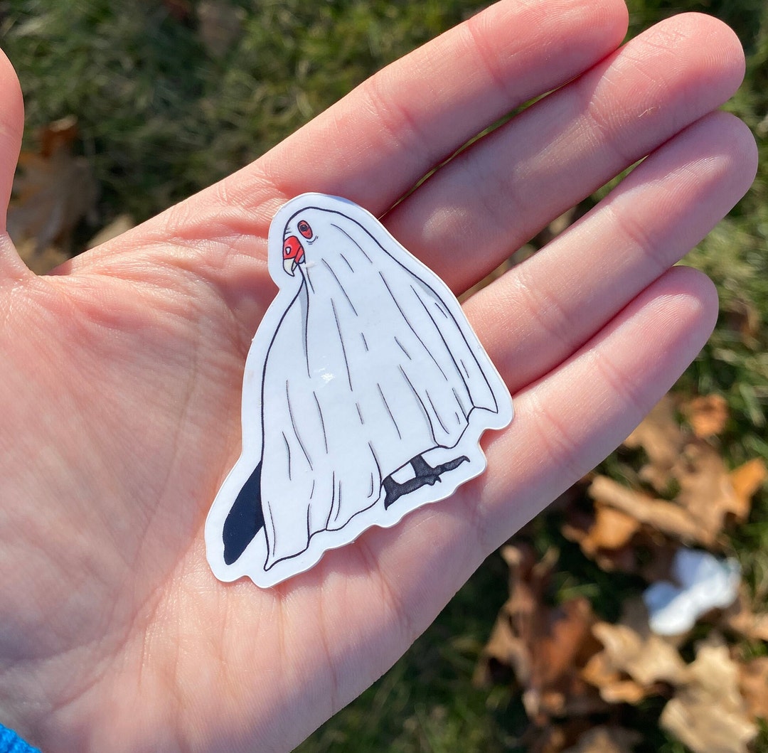 MINI STICKER! Halloween Ghost Vulture Sticker, Wildlife Art Decal ...