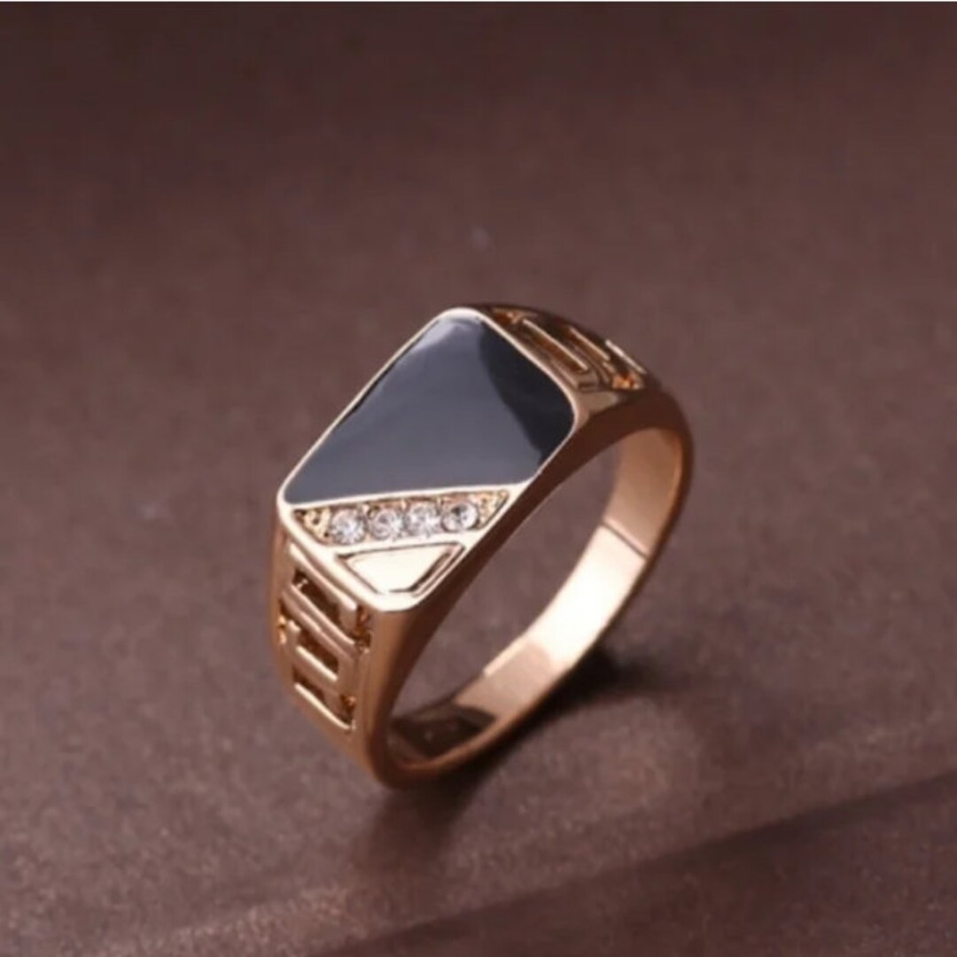 Rhinestone Men's Ring - Etsy