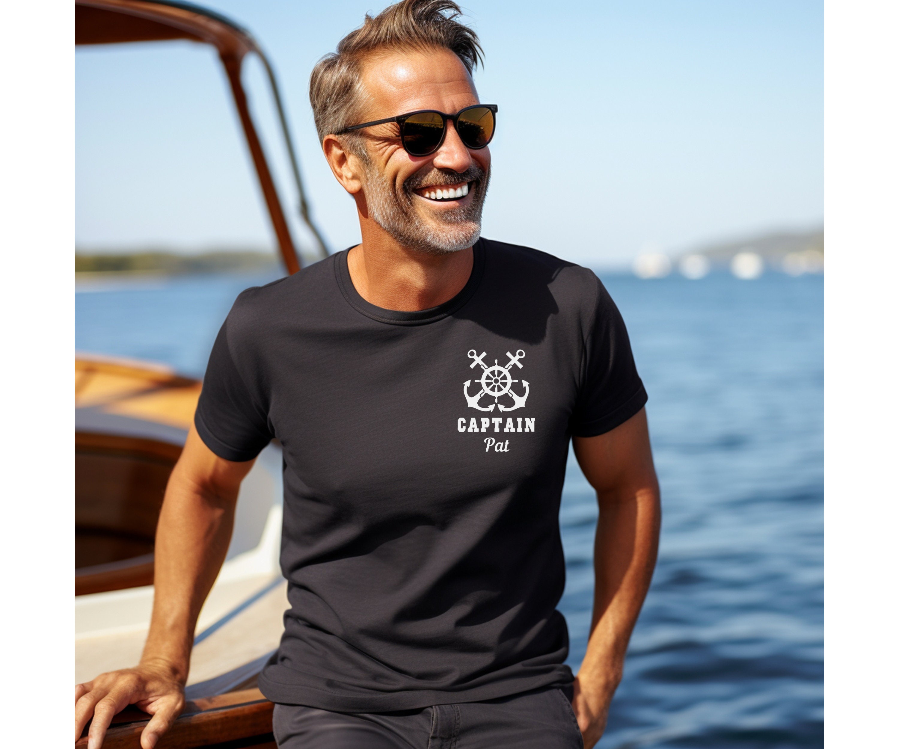 Custom Boat Captain Shirt Boat Captain Tshirt Personalize Captain Name ...