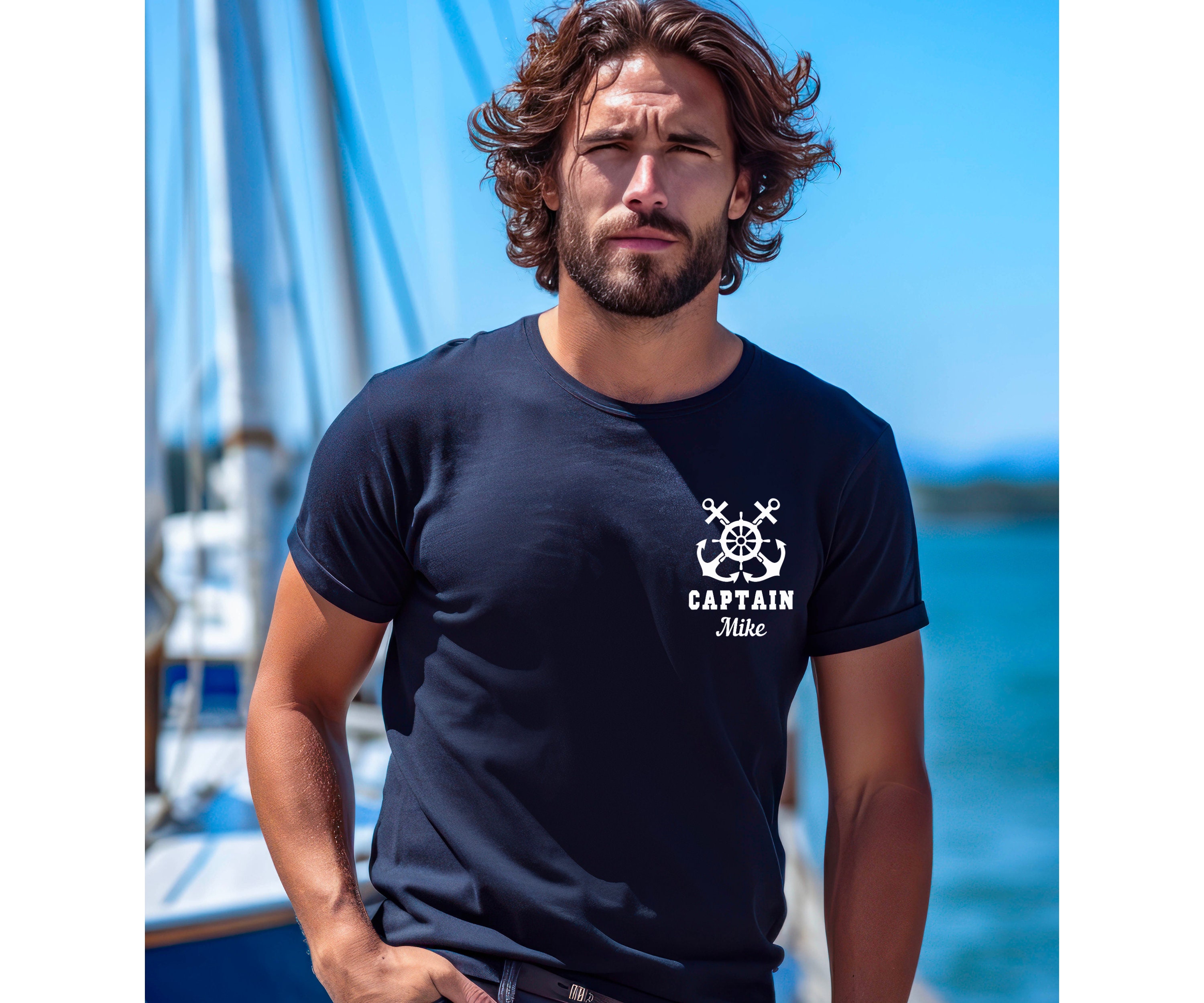 Custom Boat Captain Shirt Boat Captain Tshirt Personalize Captain Name ...