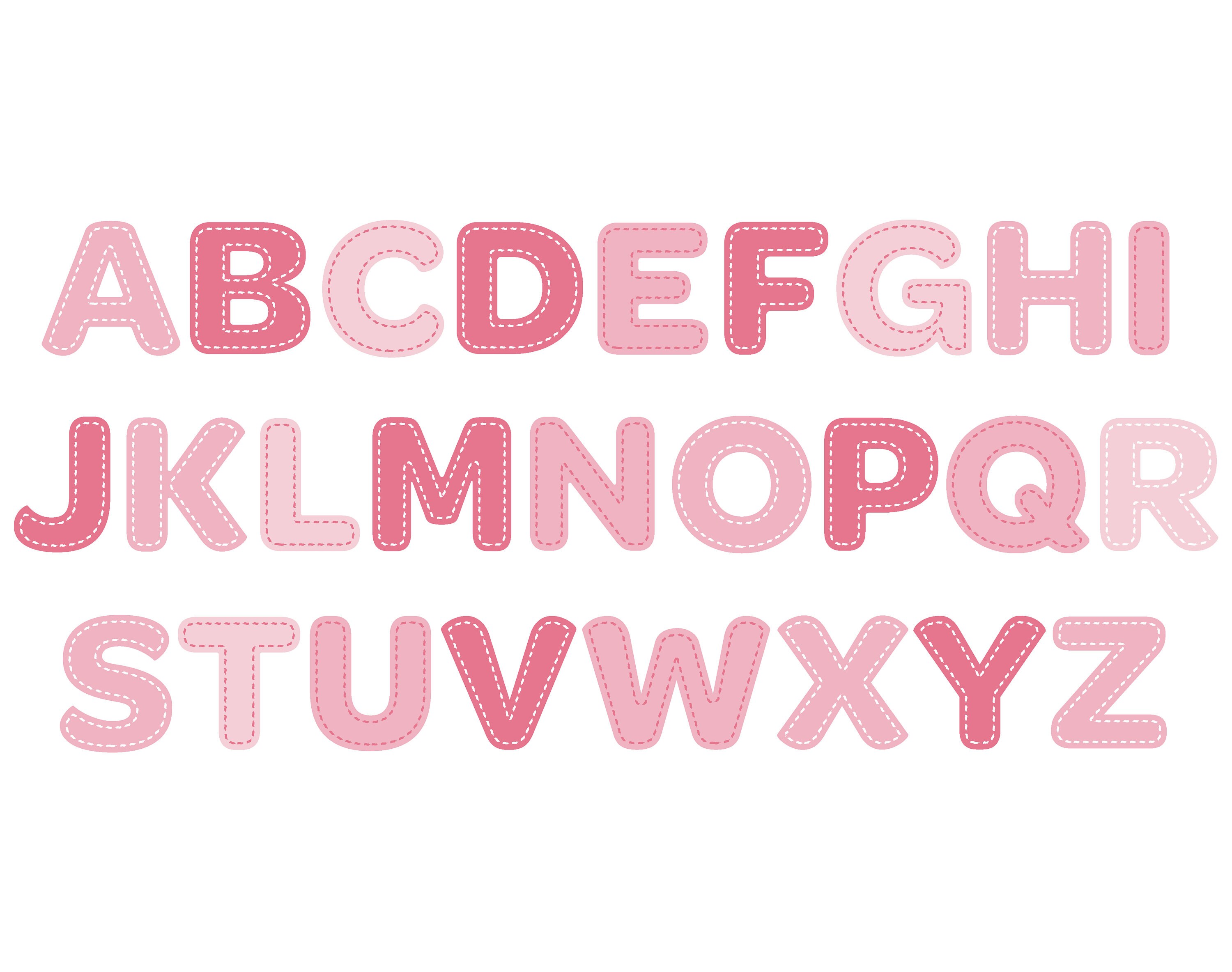 Pink Alphabet CLIPART PNG. Pink ABC Baby Patterns. - Etsy
