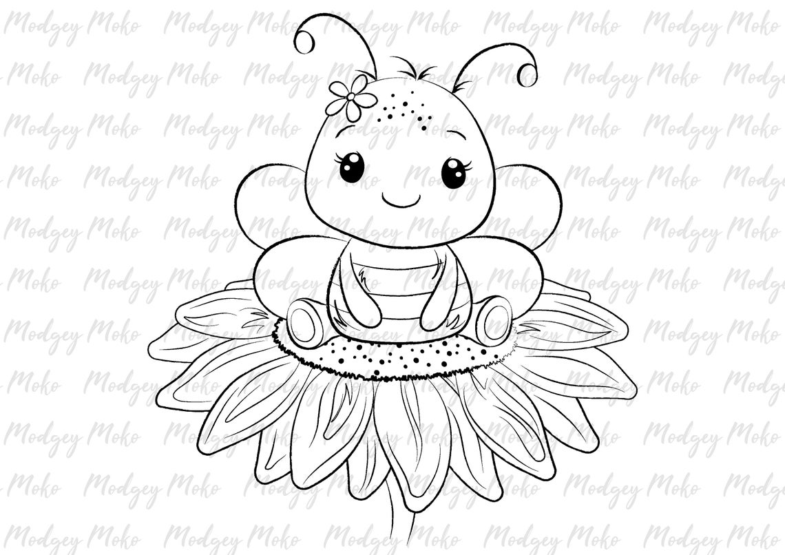 Cute Baby Bee Digi Stamp, Digital Stamps, Card Making, Scrap Booking ...