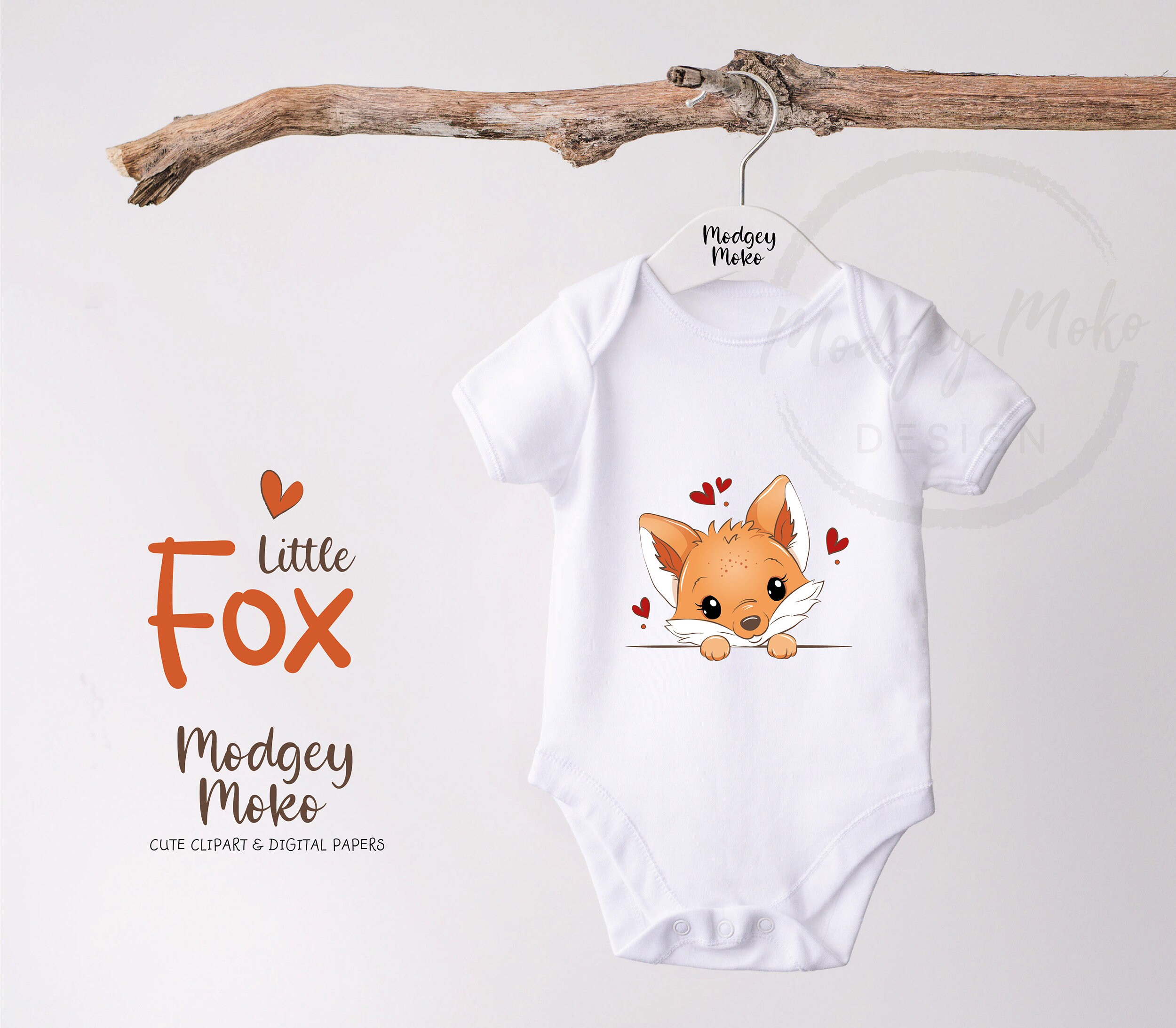 Cute Baby Fox CLIPART Pngs. Digital Files. Autumn Fox, Mushrooms ...
