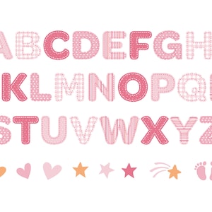 Pink Alphabet CLIPART PNG. Pink ABC Baby Patterns. - Etsy