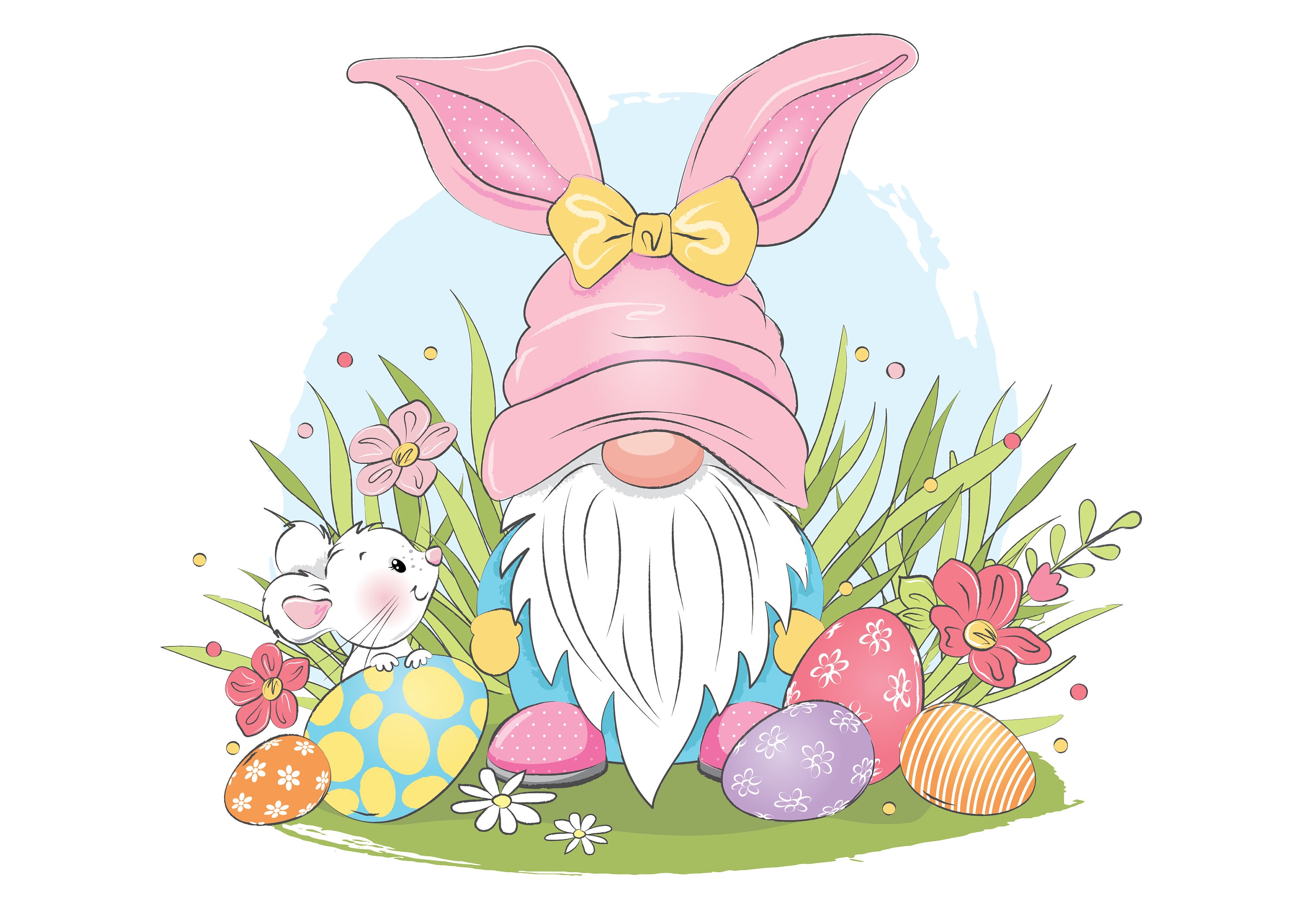 Easter Gnome CLIPART PNG and JPG. Images Feature Cute Mouse - Etsy