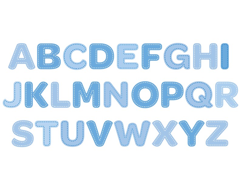 Blue Alphabet CLIPART PNG. Blue ABC Baby Patterns. - Etsy