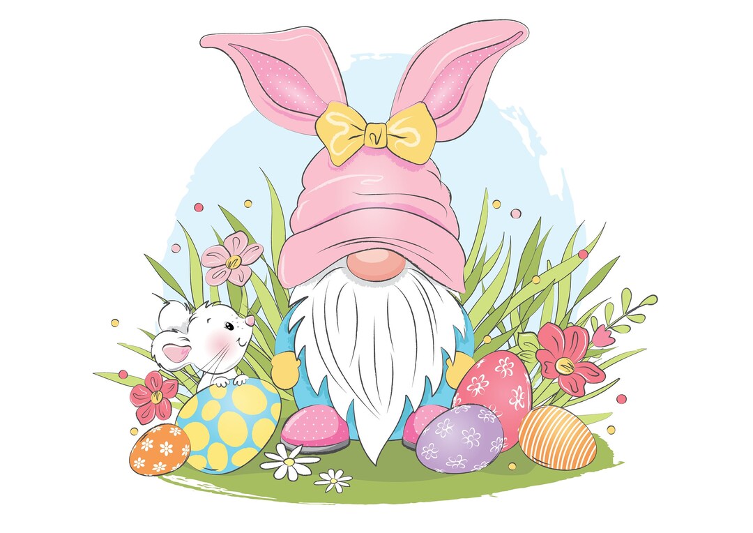 Easter Gnome CLIPART PNG and JPG. Images Feature Cute Mouse, Easter ...