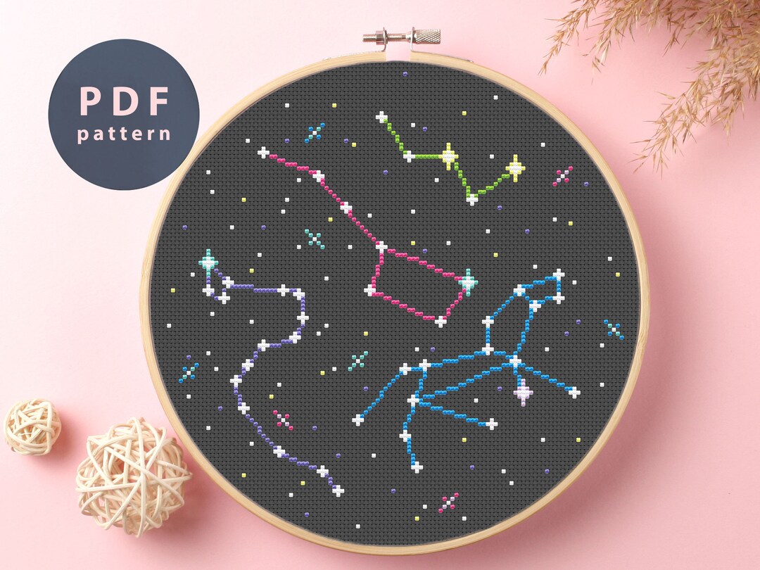 Constellations Cross Stitch Pattern: Galaxy Space Art (PDF Pattern) - Etsy