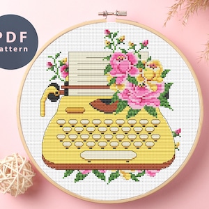 Typewriter Cross Stitch Pattern | Modern Cross Stitch | Beginner Kit ...