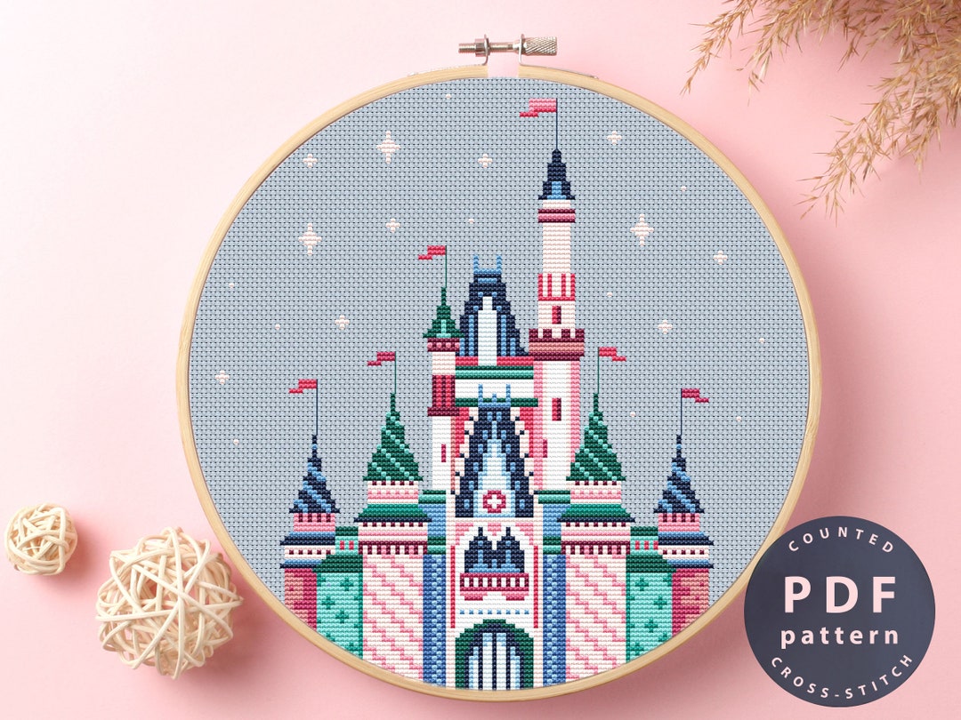 Cinderella Castle Cross Stitch Pattern: Fantasy DIY Embroidery (digital ...