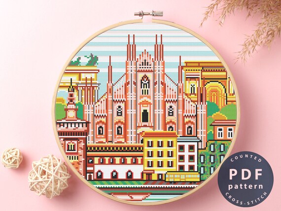 Milano Cross Stitch Pattern PDF Instant Download Modern | Etsy