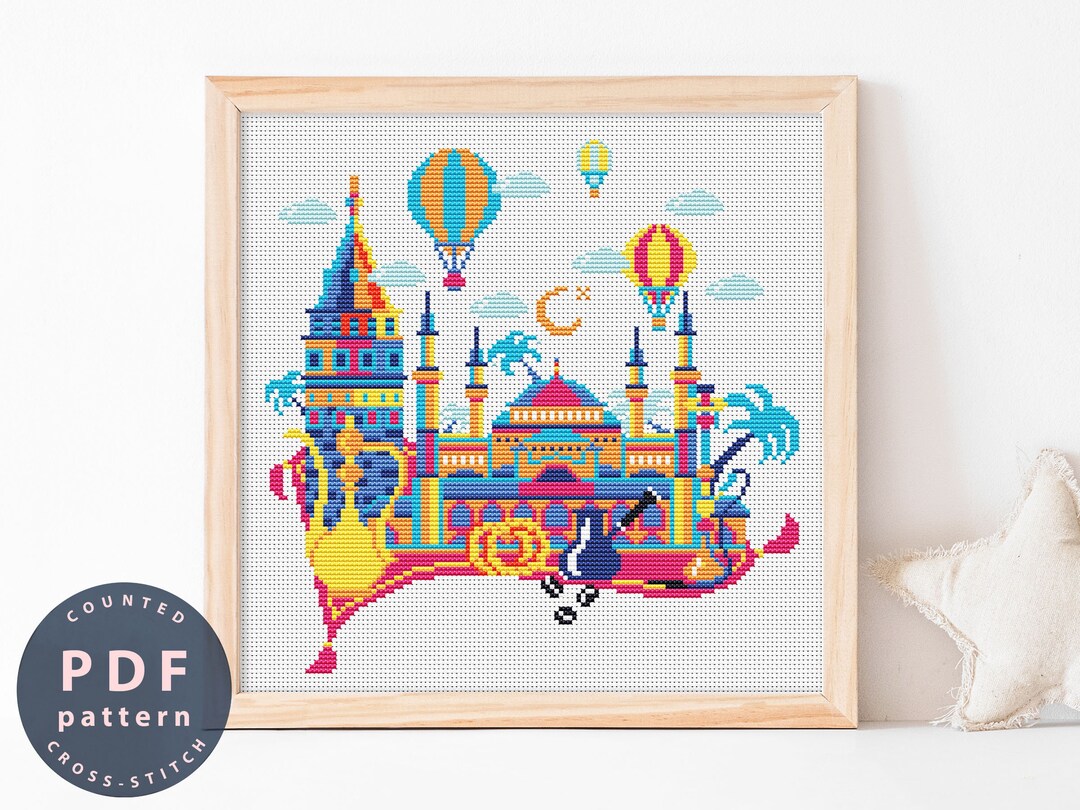 Turkey Cross Stitch Pattern: Colorful City DIY (PDF Pattern) - Etsy