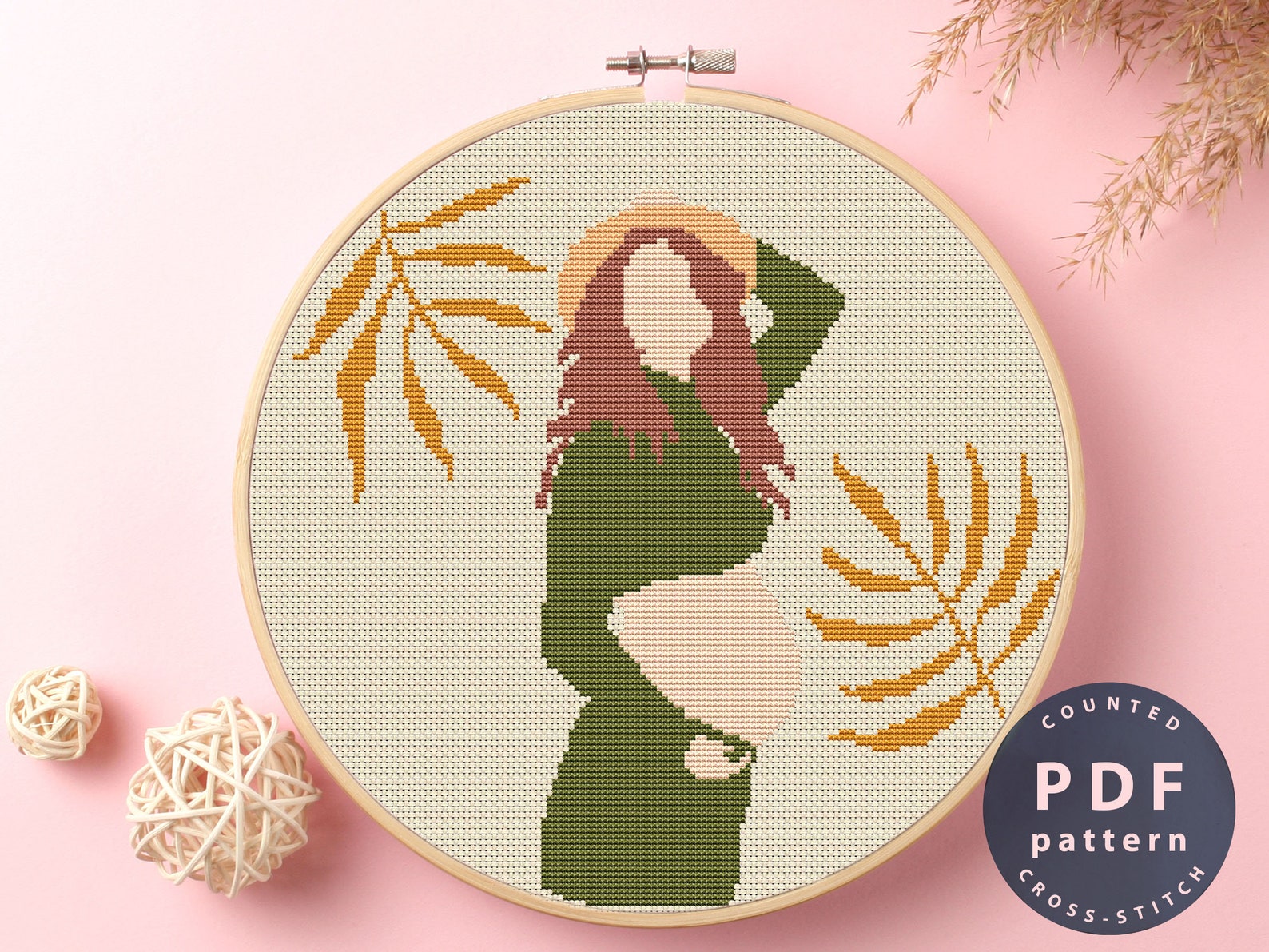 Pregnant Woman Cross Stitch Pattern: Modern Silhouette (PDF Pattern) - Etsy