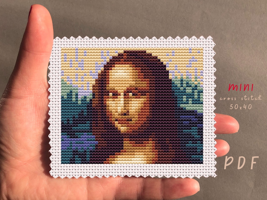 Mona Lisa Cross Stitch Pattern: Beginner Embroidery (PDF Pattern) - Etsy