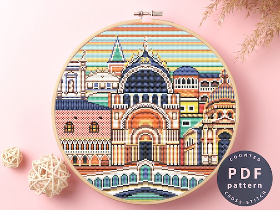 Venice Cross Stitch Pattern PDF Instant Download Modern | Etsy