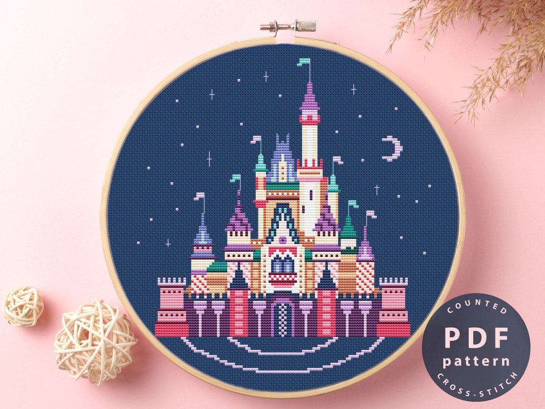 Cinderella Castle Cross Stitch | Counted Cross Stitch Pattern | Digital ...