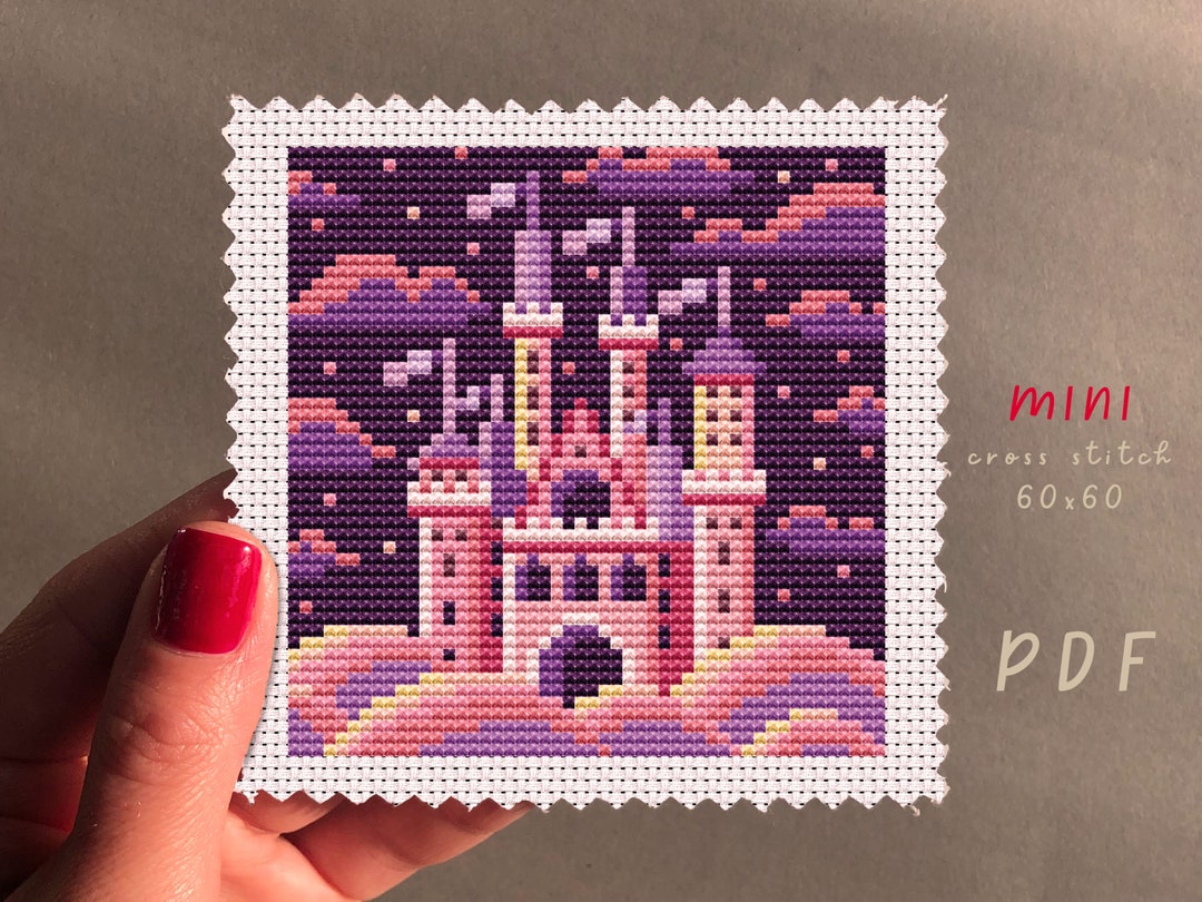 Cross Stitch Pattern Cinderella Disneyland Castle: Beginner Embroidery ...