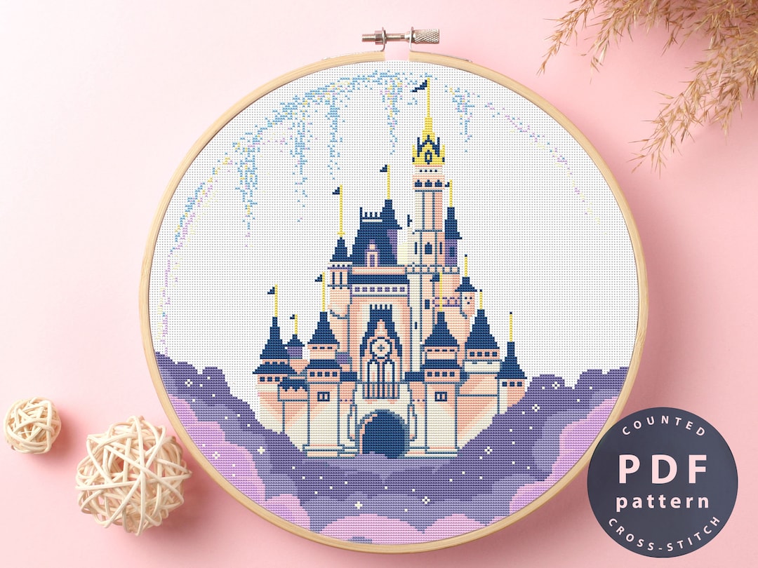 Cinderella Castle Cross Stitch Pattern, Beginner-friendly: DIY ...