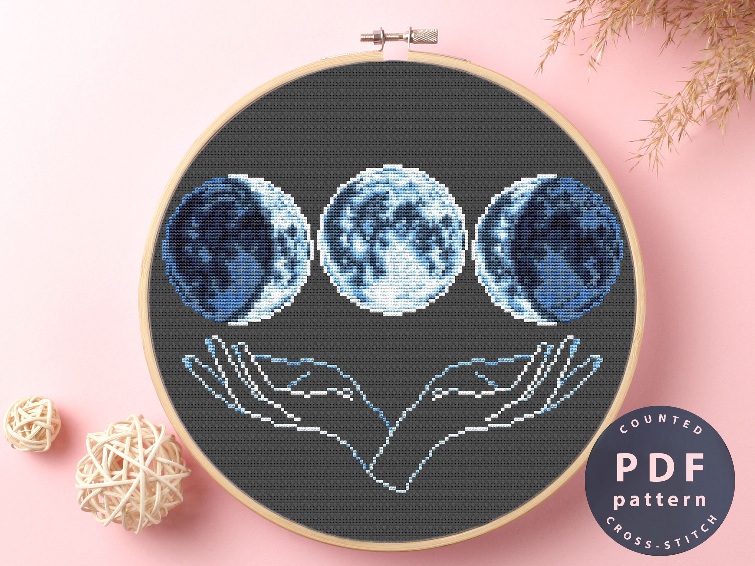 Cross Stitch Pattern Moon Phases Sewing Pattern Cross - Etsy