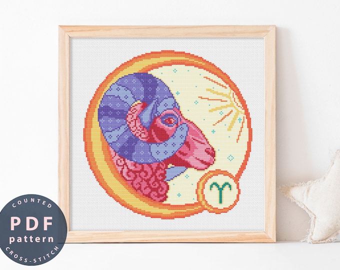 Zodiac - Aries 2 Cross Stitch Pattern by Sharmstudio - Etsy Canada