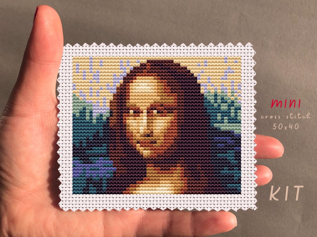 Mona Lisa Cross Stitch Kit: Beginner DIY Embroidery - Etsy