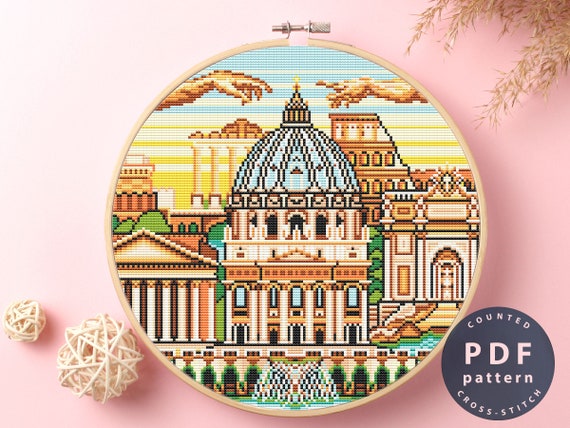 Roma Cross Stitch Pattern PDF Instant Download Modern | Etsy