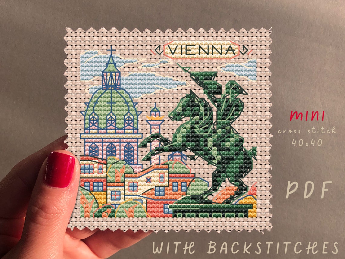 Mini City Vienna Cross Stitch Pattern: Modern Travel Souvenir (PDF ...