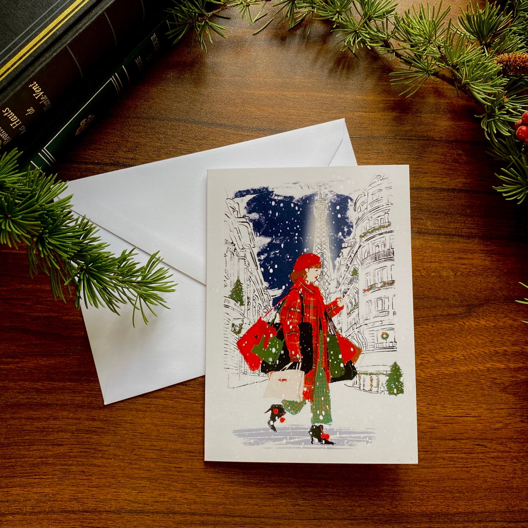 Christmas Greeting Card A Christmas in Paris End of Year Card Fashion ...