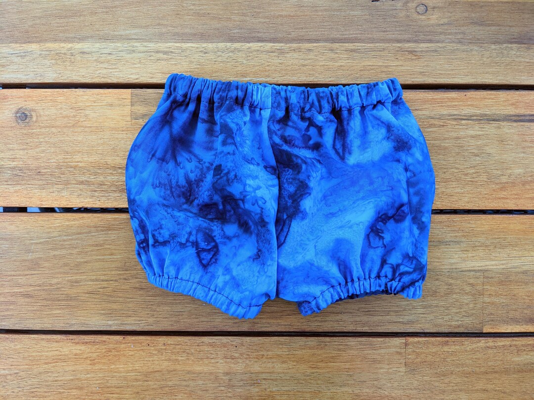 Baby Bloomers | Blue Tie-dye Batik | Diaper Cover 0-6mos - Etsy