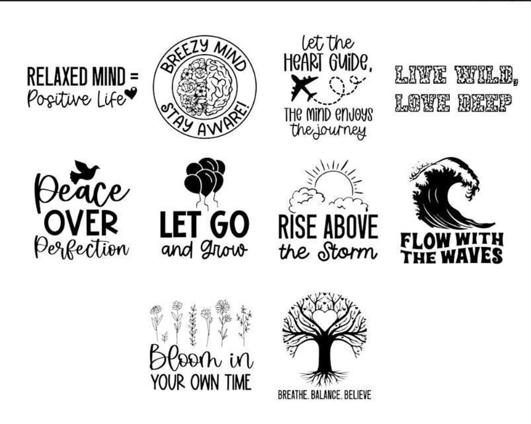 Mindfulness Quotes SVG Bundle: Yogi Shirt Designs (digital Download) - Etsy