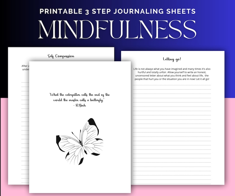 Printable Mindful Journaling Kit | 3 Prompts, 3-step Guide | Includes ...