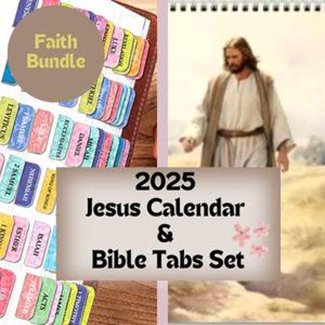2025 Jesus Calendar Bible Tabs Set Christian Planner Bundle Bible Verse ...