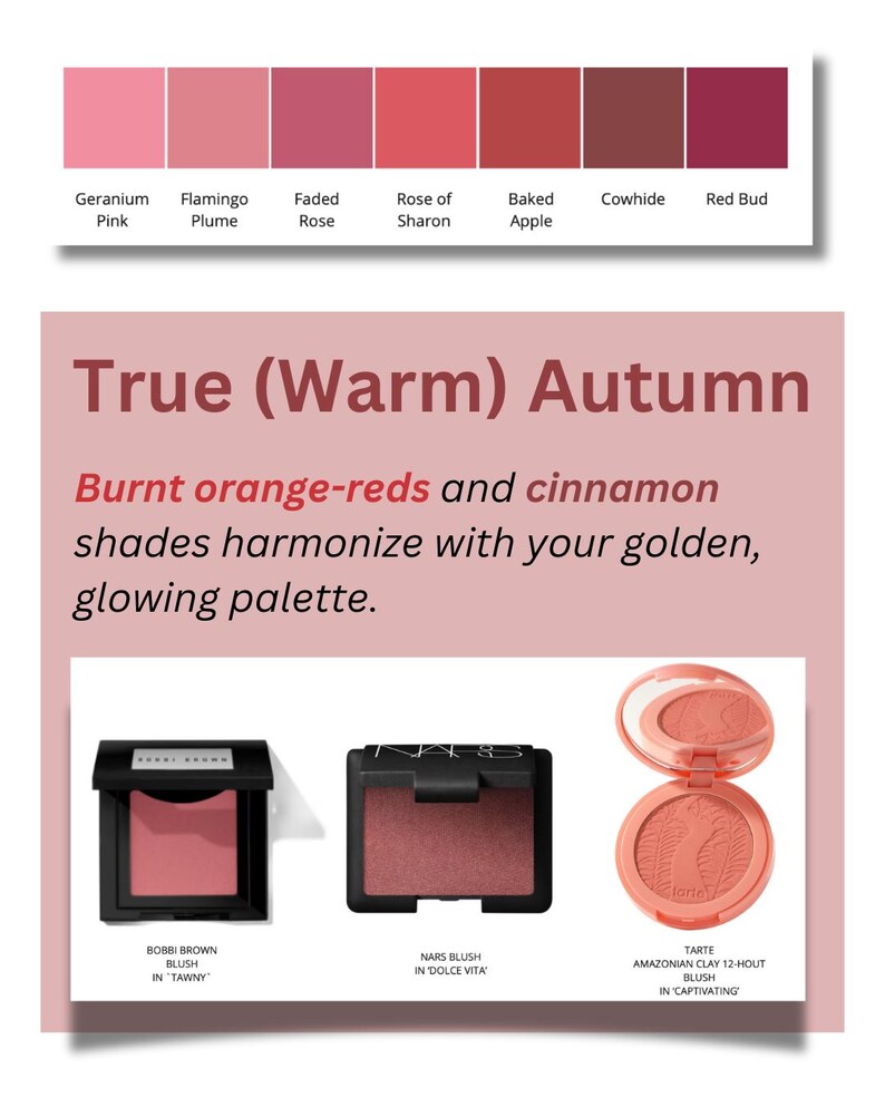 True Autumn Color Palette & Makeup Guide (digital Download) - Etsy