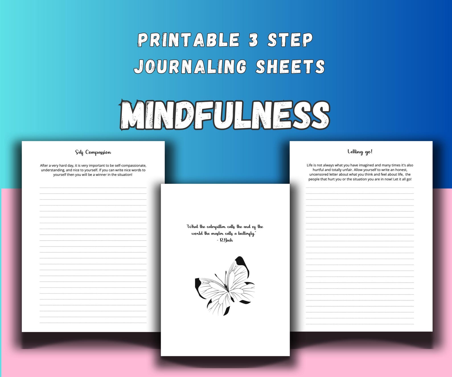 Printable Mindful Journaling Kit | 3 Prompts, 3-step Guide | Includes ...