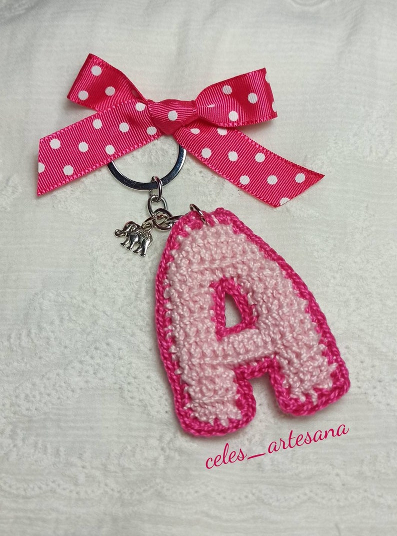 Personalized 3D Crochet Letter Keychains, Personalized Name Keychain ...
