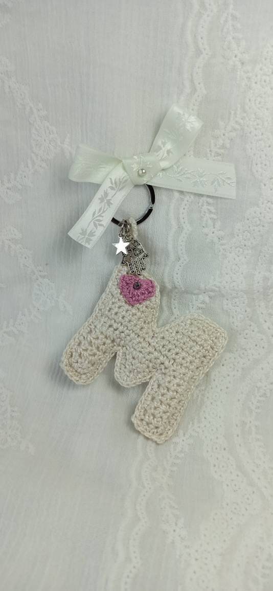 Crochet Personalized 3D Letter Keychains, Personalized Name Keychain ...