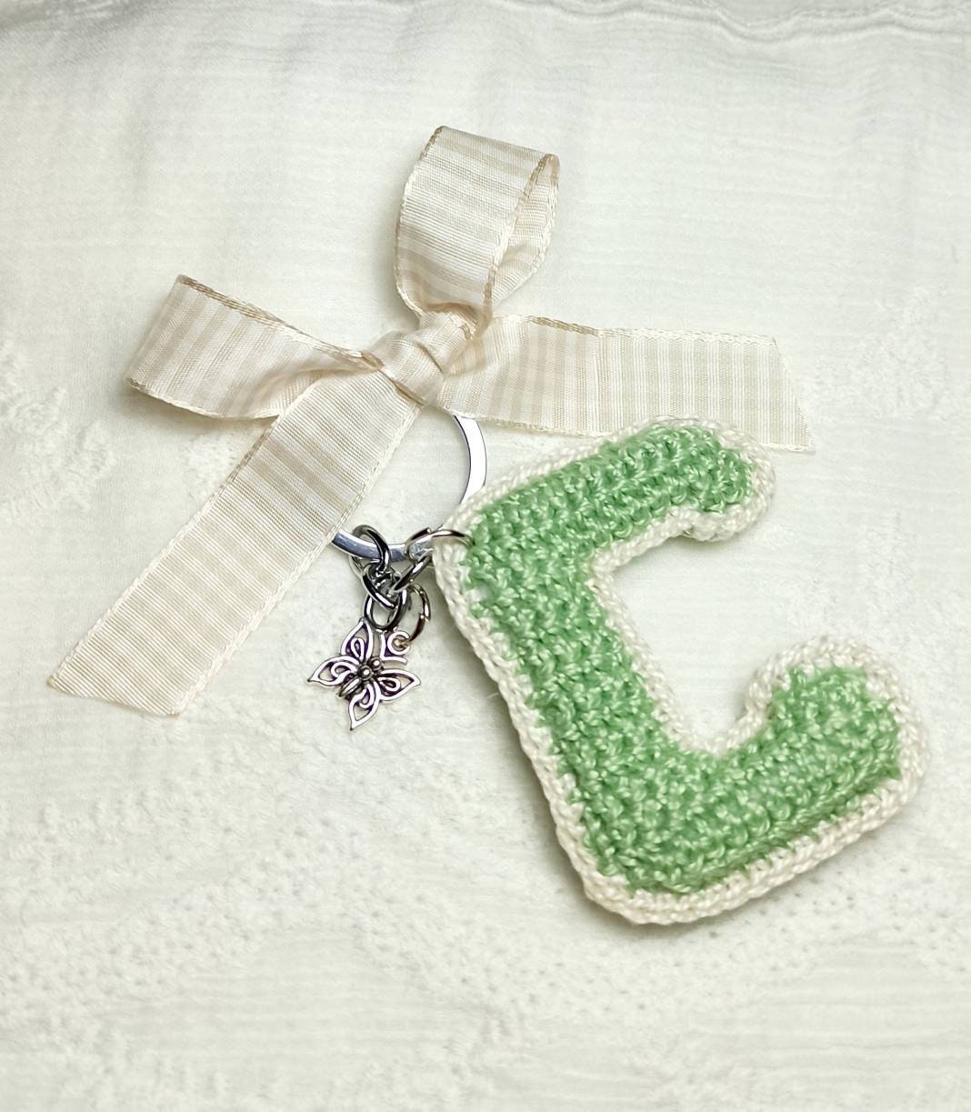 Crochet Personalized 3D Letter Keychains, Personalized Name Keychain ...
