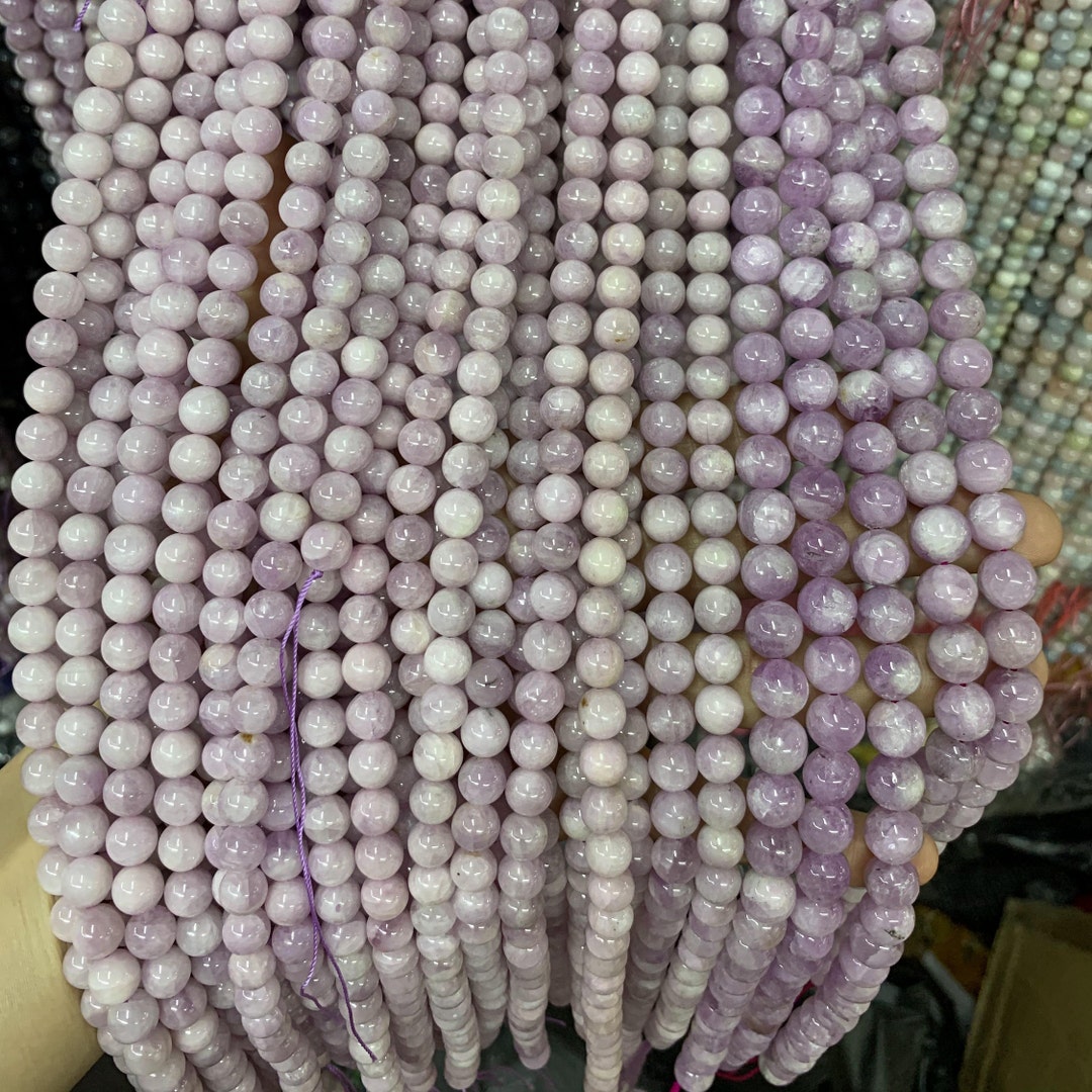 Natural Kunzite Beads, Brazil Grade A Gemstone Round Loose Beads, Soft ...