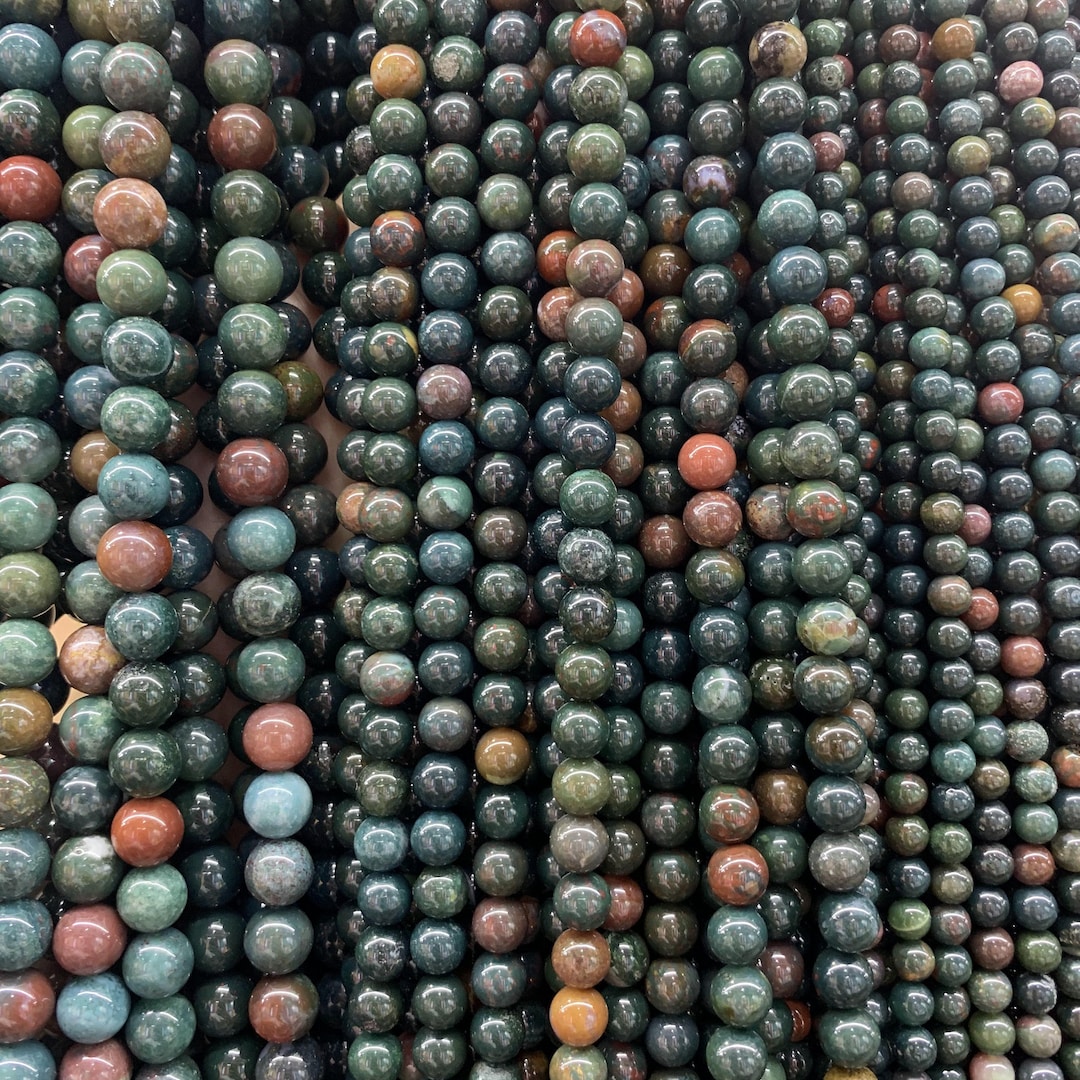 AAA Indian Bloodstone Beads: Green Gemstone, 15.5 Inch Strand - Etsy