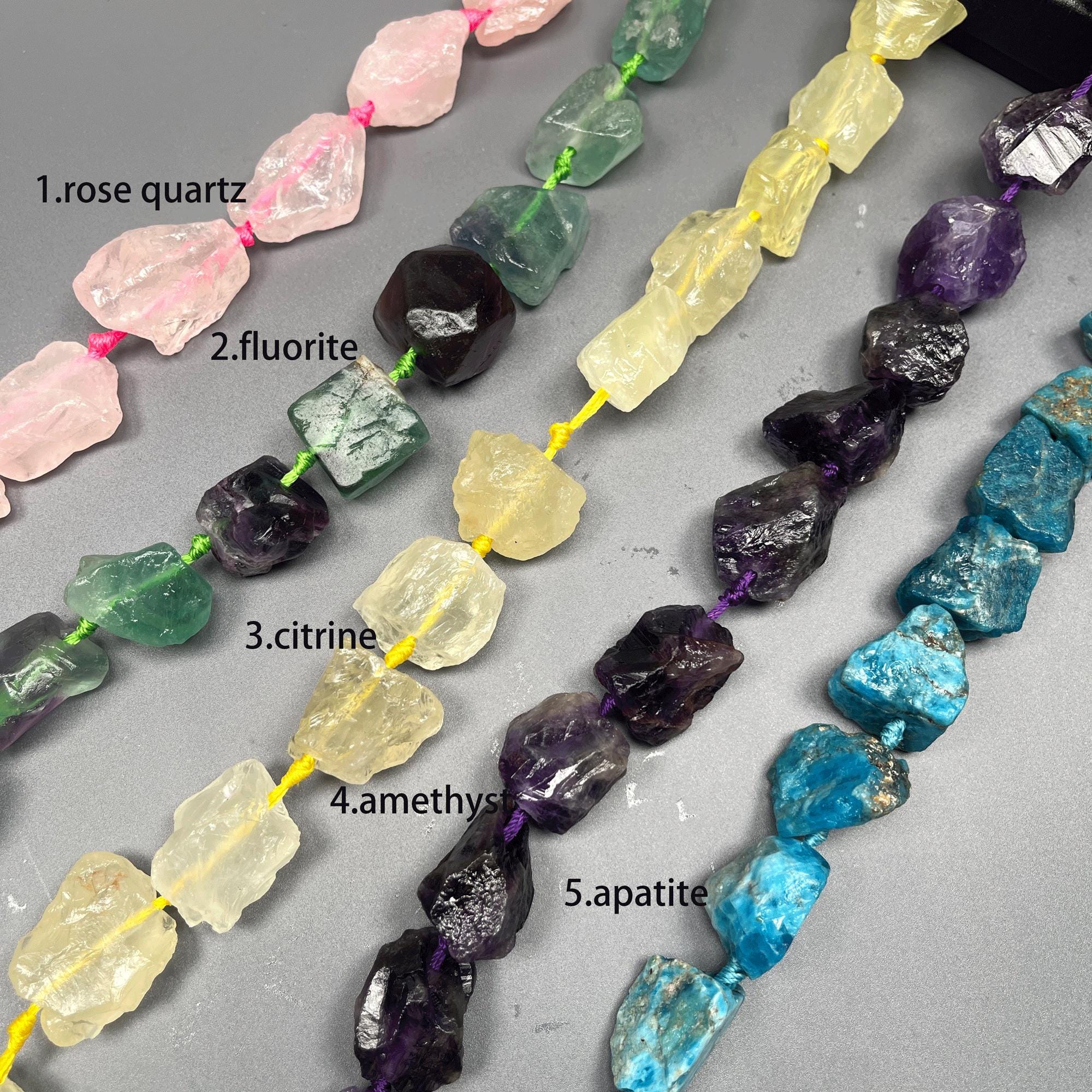 Drilled Natural Raw Crystal Nugget Beads: Chunky Rough Gemstone for ...