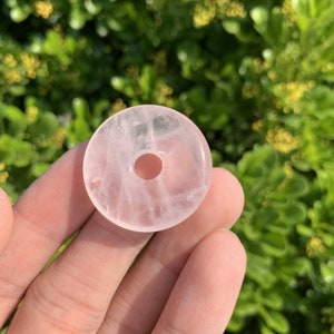 Gemstone Donut Pendant: Natural Crystal Pi Stone, Healing Decor (1.2 ...