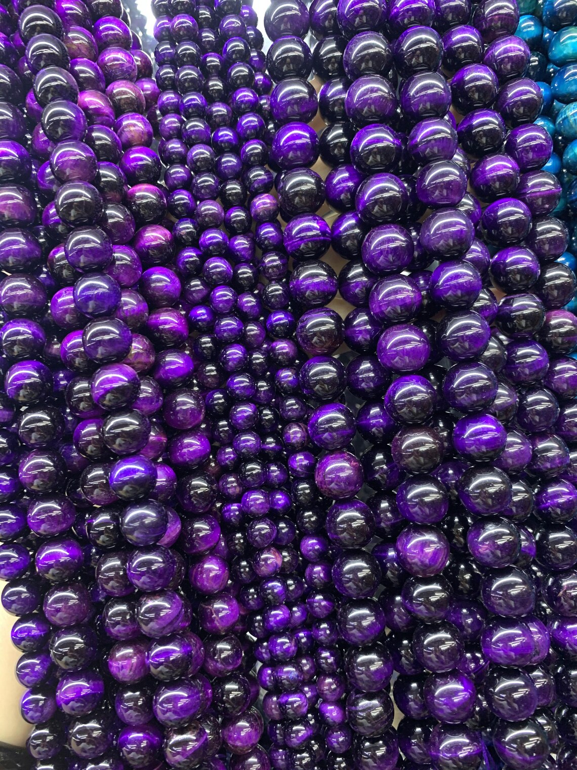 Purple Tiger Eye Beads Grade AA Genuine Natural Gemstone | Etsy
