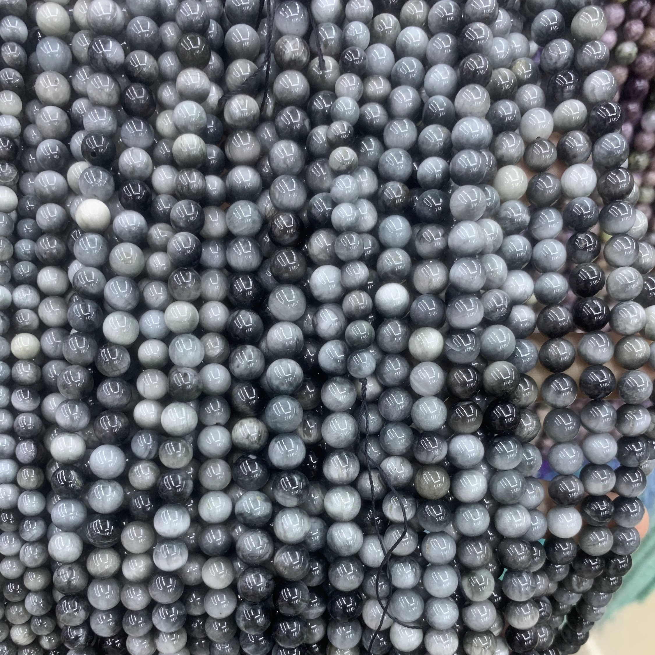 Natural Eagle Eye Beads Grade AAA Beautiful Black & Gray | Etsy