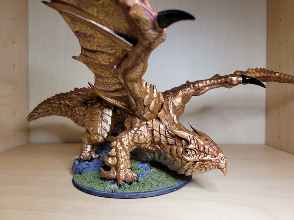 Copper Dragon Miniature by Lord of the Print 3D Printed Dnd | Etsy