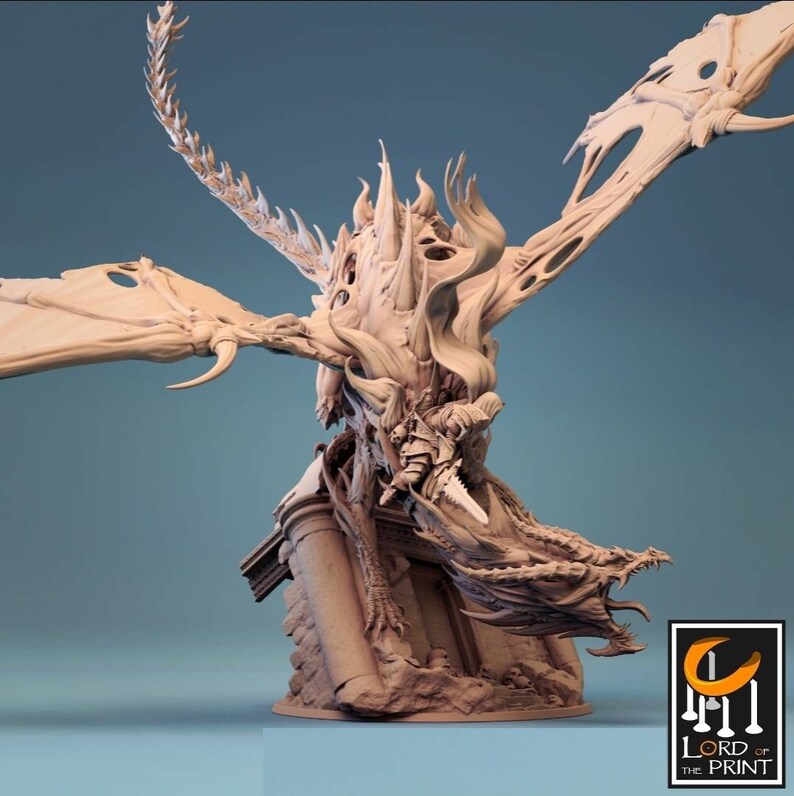 Cursed Dragon 3D Printed RPG Miniature by Lord of the Print - Etsy