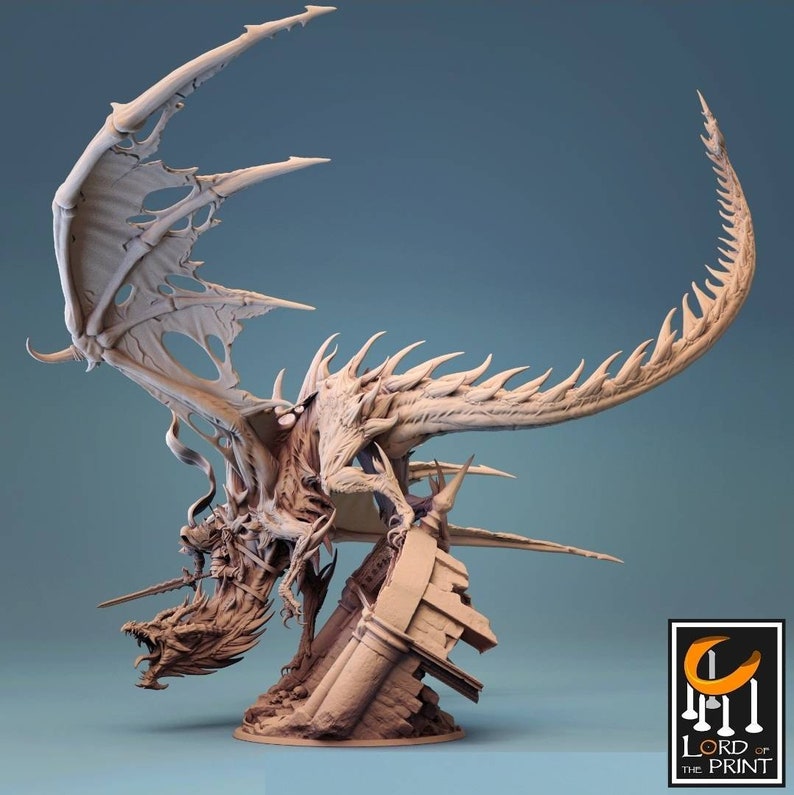 Cursed Dragon 3D Printed RPG Miniature by Lord of the Print - Etsy